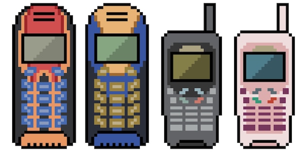 Retro Pixel Art Cellphones: A Nostalgic Tech Showcase | Jiffy Designs