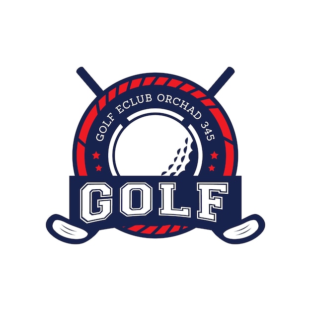 Striking Golf Club Crest with Crossed Clubs and Ball | Jiffy Designs
