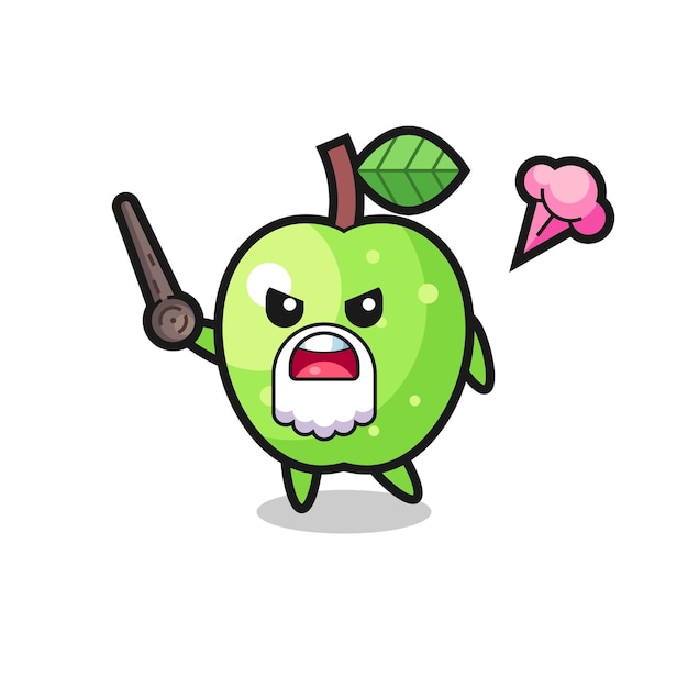Angry Green Apple Cartoon Character Illustration | Jiffy Designs