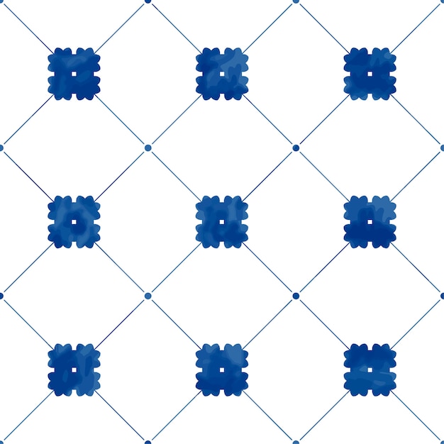 Elegant Blue Floral Lattice Pattern | Jiffy Designs