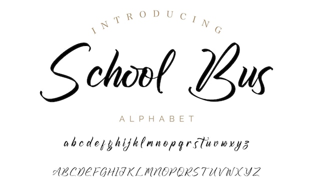 Stylish Handwritten Alphabet with Whimsical School Bus Lettering ...