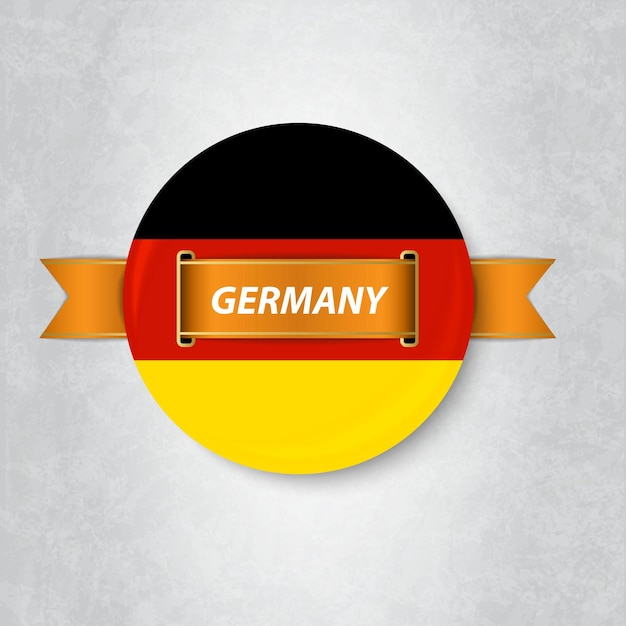 Vibrant German Flag Emblem with Textured Ribbon | Jiffy Designs