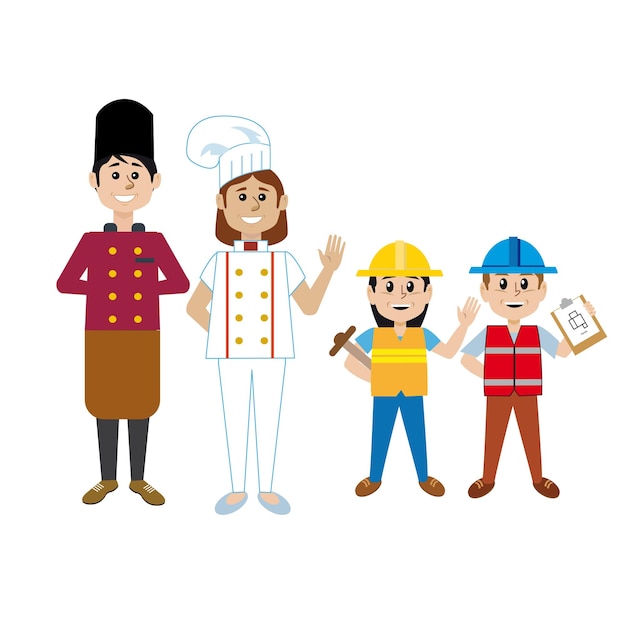 Diverse Team of Hardworking Professionals in Different Occupations ...