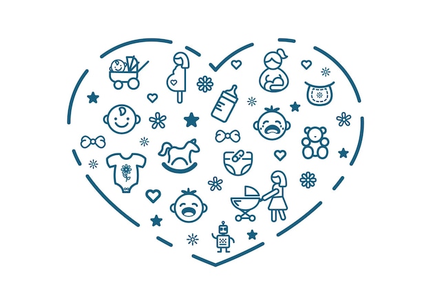 Charming Baby Icons Adorning a Heartfelt Design | Jiffy Designs