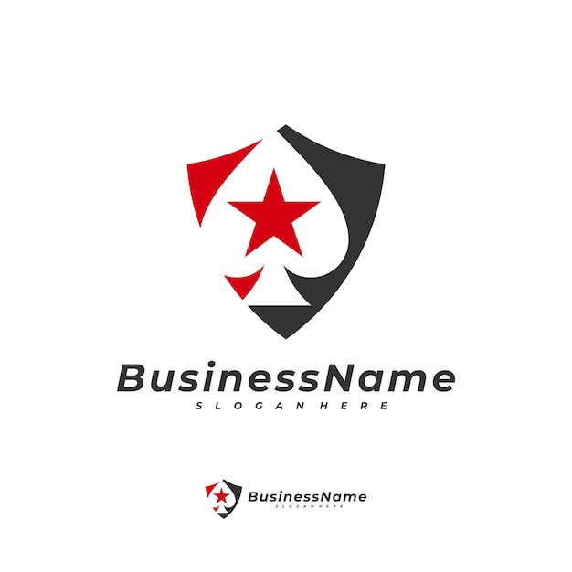 Sleek and Striking Shield-Shaped Logo with Bold Star Emblem | Jiffy Designs
