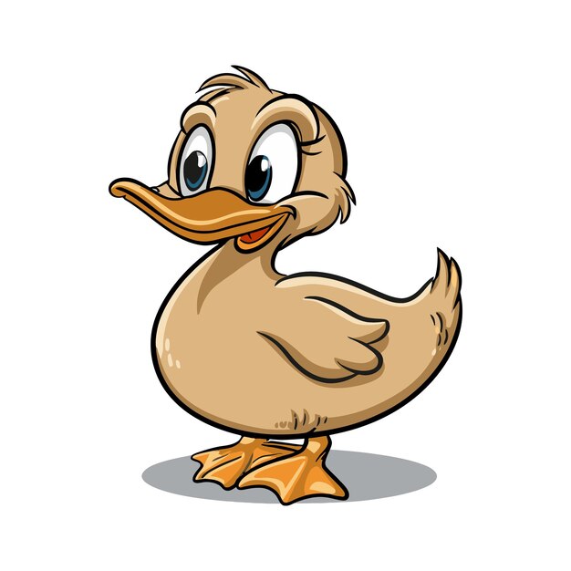 Adorable Cartoon Duck with Friendly Expression | Jiffy Designs