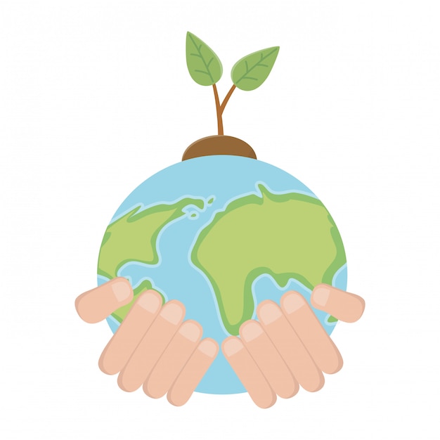 Nurturing Our Planet: Hands Cradling a Thriving Earth | Jiffy Designs