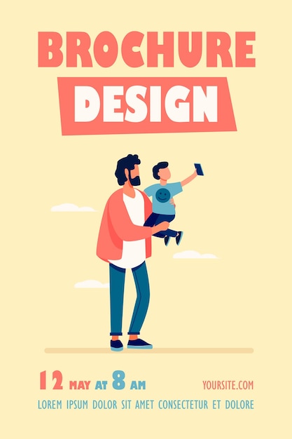 Vibrant Brochure Design Event with Father and Child | Jiffy Designs