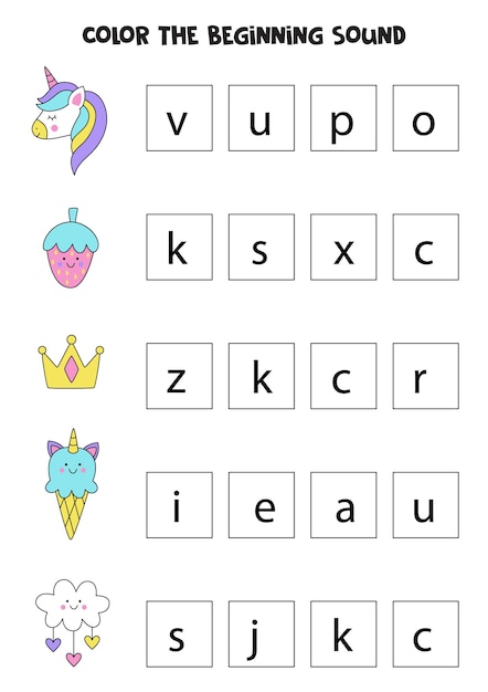 Colorful Phonics: Match Letters to Beginning Sounds | Jiffy Designs