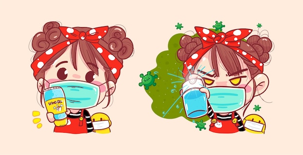 Charming Chibi Characters Wearing Masks for Health and Safety | Jiffy ...