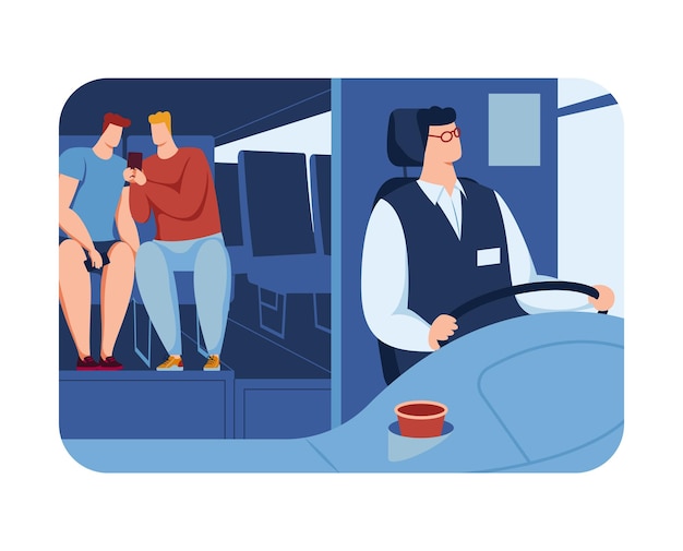 Diverse Passengers Aboard a Public Transportation Vehicle | Jiffy Designs