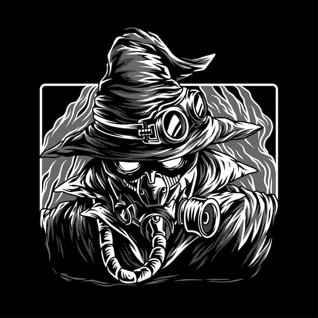 Fearsome Masked Figure Shrouded in Darkness and Mystery | Jiffy Designs