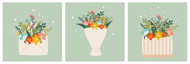 Vibrant Floral Arrangements in Vintage Vases and Envelopes | Jiffy Designs