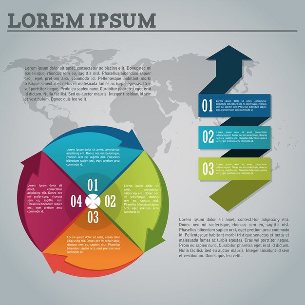 Colorful Infographic Design with Circular Chart and World Map | Jiffy ...