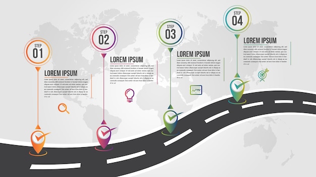 Global Journey Marked by Milestones and Destinations on Map | Jiffy Designs