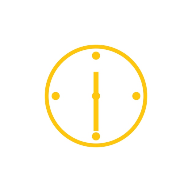 Simple Yellow Clock Icon Indicating Midday or Midnight | Jiffy Designs
