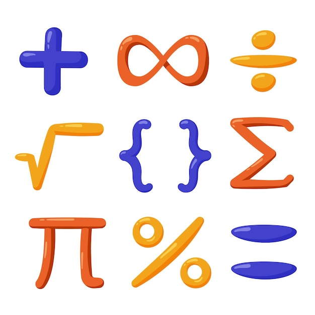 Vibrant Mathematical Symbols Collection: Diverse Shapes and Designs ...