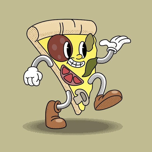 Joyful Pizza Slice Dancing with Exaggerated Cartoon Features | Jiffy ...
