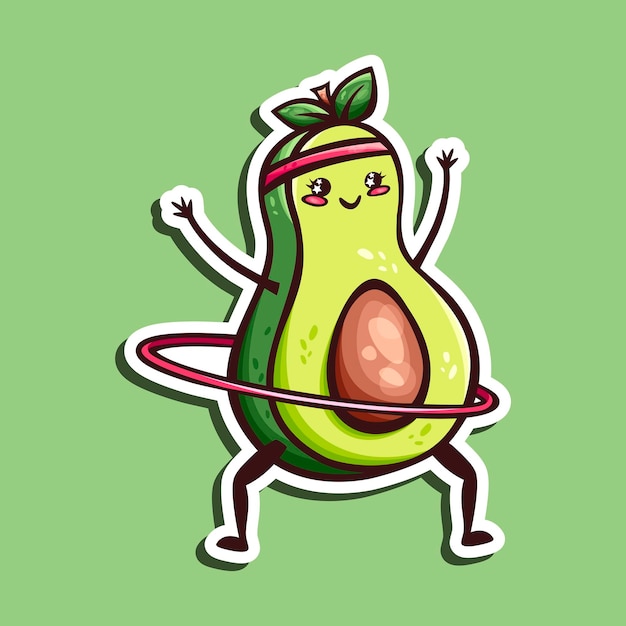 Cheerful Avocado Character in Playful Pose | Jiffy Designs