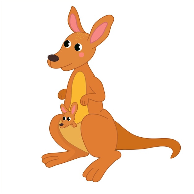 Adorable Kangaroo and Joey Illustration | Jiffy Designs