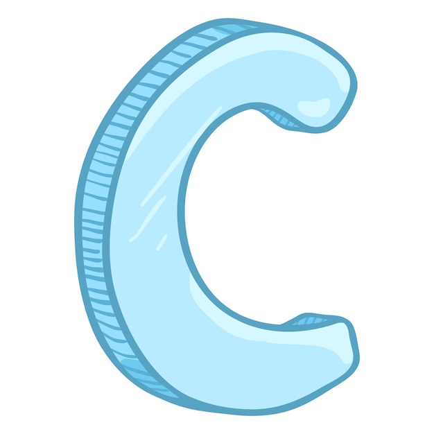 Elegant Aqua Blue Cursive Letter C | Jiffy Designs