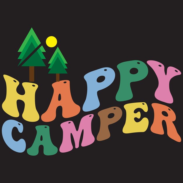 Vibrant Camping Lettering with Nature Symbols | Jiffy Designs