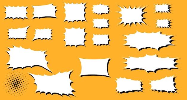Vibrant Comic Book Explosion Frames with Halftone Accents | Jiffy Designs