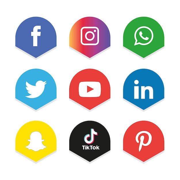 Vibrant Social Media Platform Logos in Geometric Shapes | Jiffy Designs