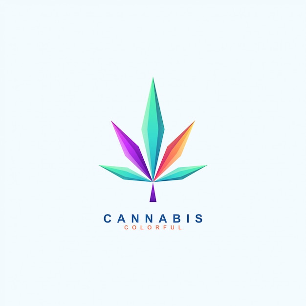 Vibrant Geometric Cannabis Leaf with Bold Color Palette | Jiffy Designs