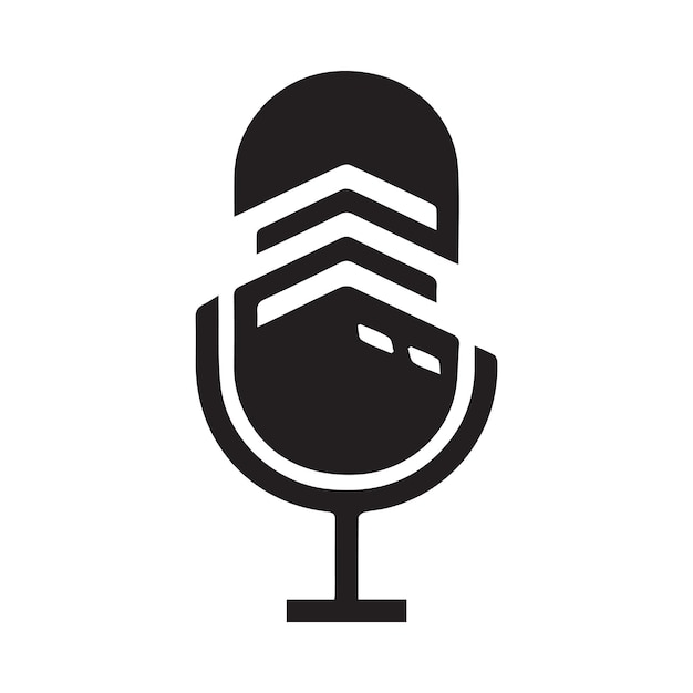 Stylized Microphone Icon with Geometric Shapes and Angles | Jiffy Designs