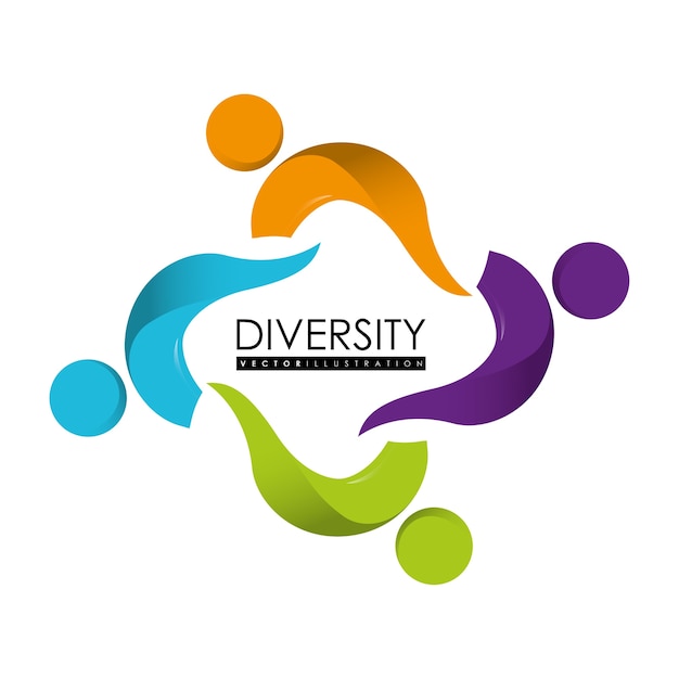 Diversity Concept Design with Colorful Flowing Shapes and Text | Jiffy ...