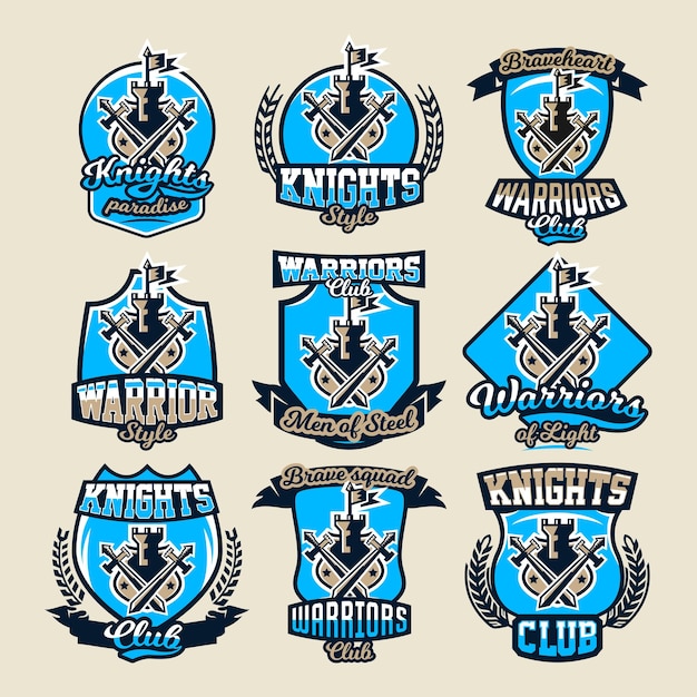 Diverse Collection of Warrior-Themed Emblems and Badges | Jiffy Designs