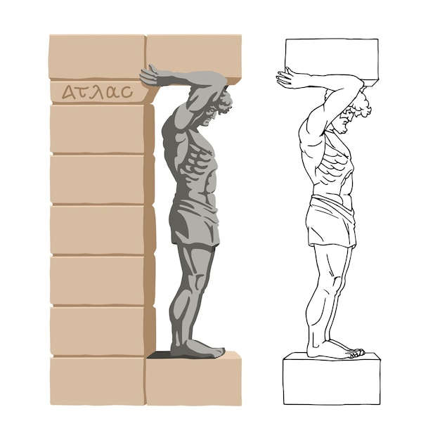 Muscular Statue Holding Aloft Blank Sign on Pedestal | Jiffy Designs