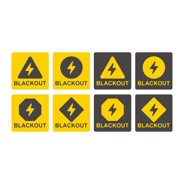 Striking Blackout Warning Symbols in Bold Geometric Design | Jiffy Designs