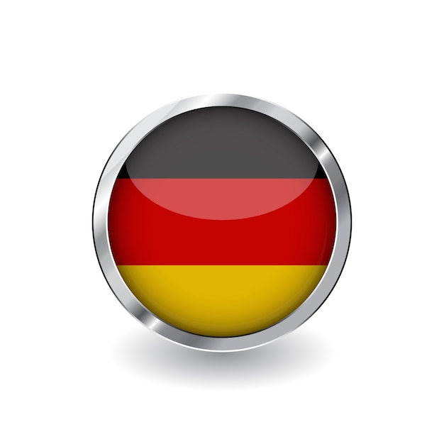 Vibrant German Flag Emblem with Metallic Trim | Jiffy Designs