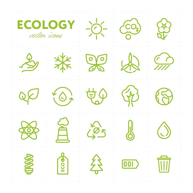 Vibrant Eco-Friendly Icon Set Depicting Nature and Sustainability ...
