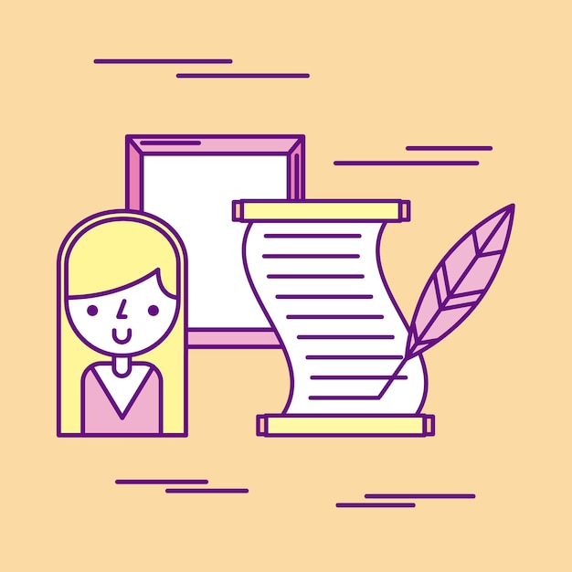 Whimsical Icon Set with Author Avatar and Writing Elements | Jiffy Designs
