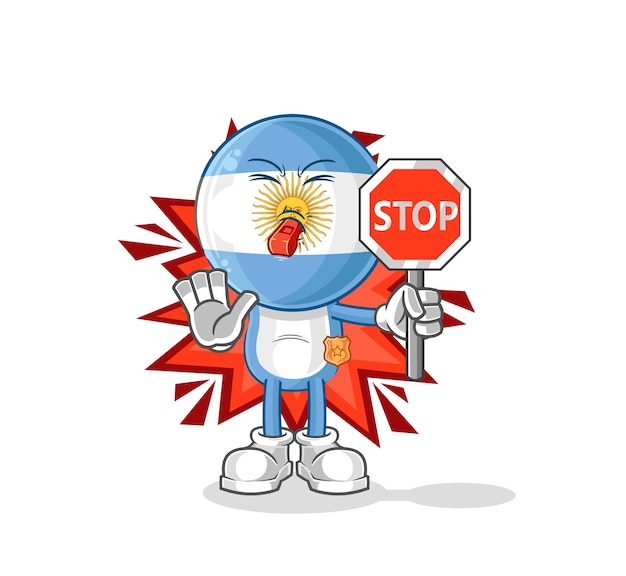 Patriotic Argentine Traffic Stop Sign Character | Jiffy Designs