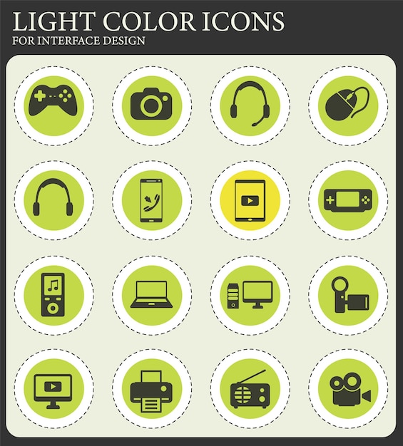 Vibrant Light Color Icons for Interface Design | Jiffy Designs