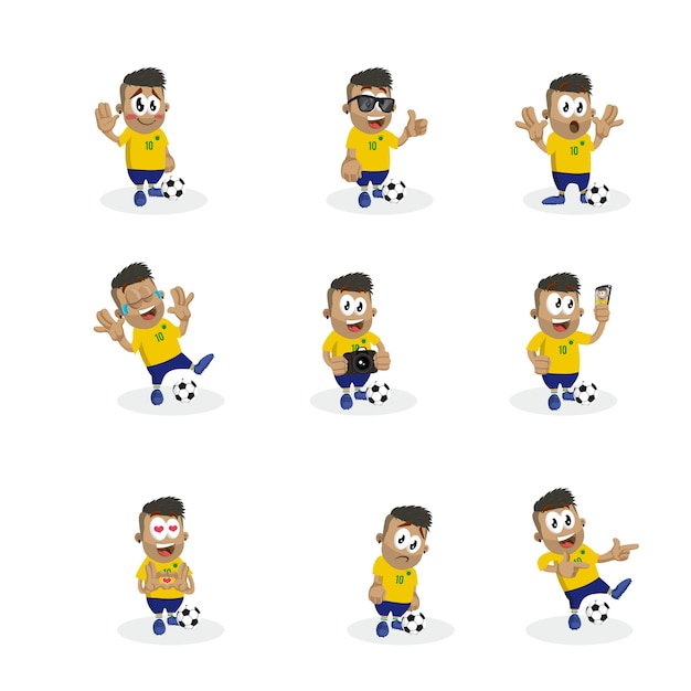 Diverse Soccer Players Cartoon Character Collection | Jiffy Designs