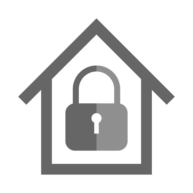 Secure Home Icon: Locked House Symbol with Arrow | Jiffy Designs