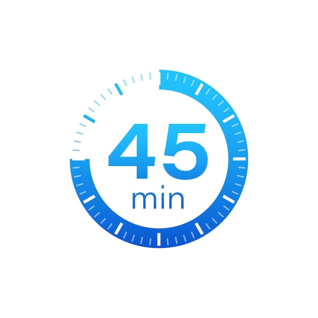 Vibrant 45-Minute Timer Icon for Productivity and Time Management ...