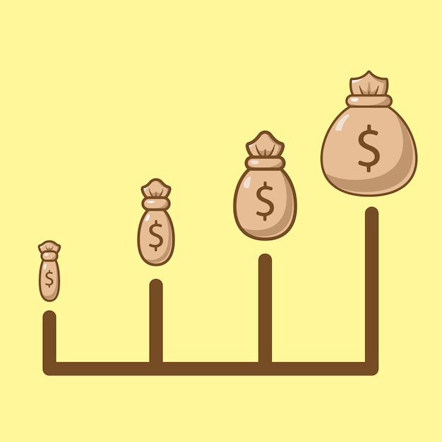 Climbing Money Bags on a Bar Graph Chart | Jiffy Designs