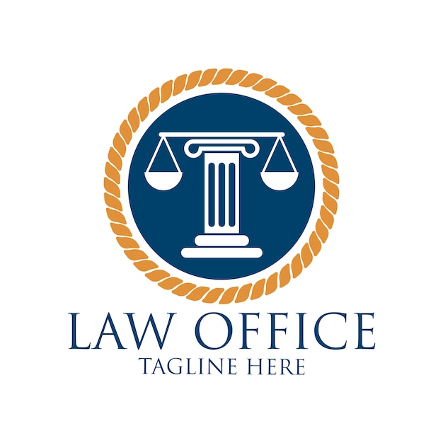 Intricate Law Office Emblem with Scales and Pillar Illustration | Jiffy ...