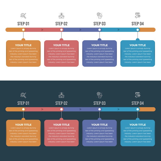 Vibrant Infographic Tiles with Numbered Steps and Titles | Jiffy Designs