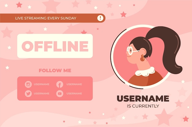 Charming Girl Offline Streaming Overlay with Starry Background | Jiffy ...