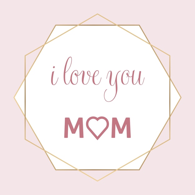 Elegant Geometric Frame with Heartfelt Message for Mom | Jiffy Designs