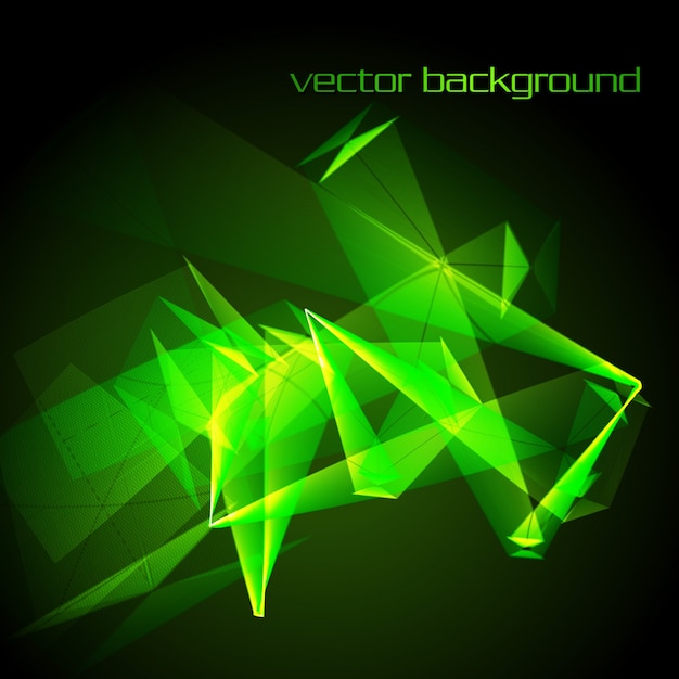 Vibrant Green Abstract Geometric Shapes on Dark Background | Jiffy Designs