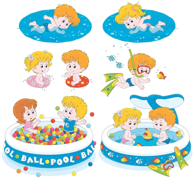 Delightful Kids Playing in Inflatable Ball Pools and Sprinklers | Jiffy ...