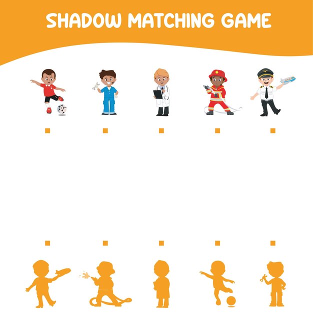 Playful Shadow Matching Game with Diverse Characters | Jiffy Designs